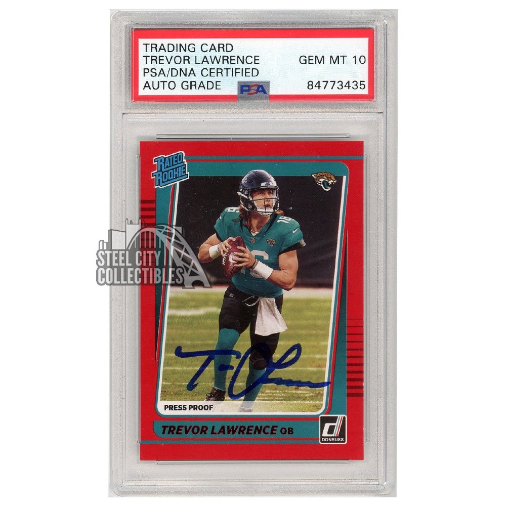 Trevor Lawrence 2021 Panini Donruss Press Proof Red Autograph Rookie ...