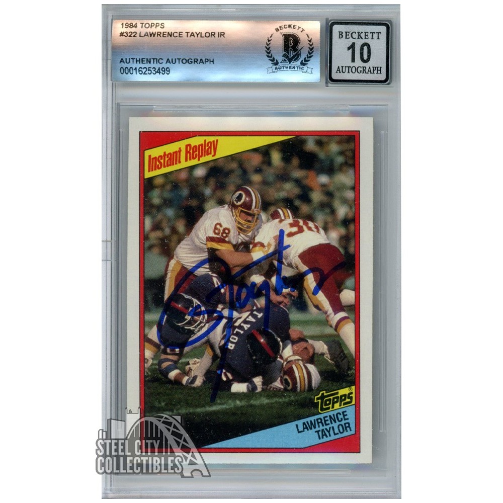 Lawrence Taylor 1984 Topps Instant Replay Autograph Football Card #322 ...