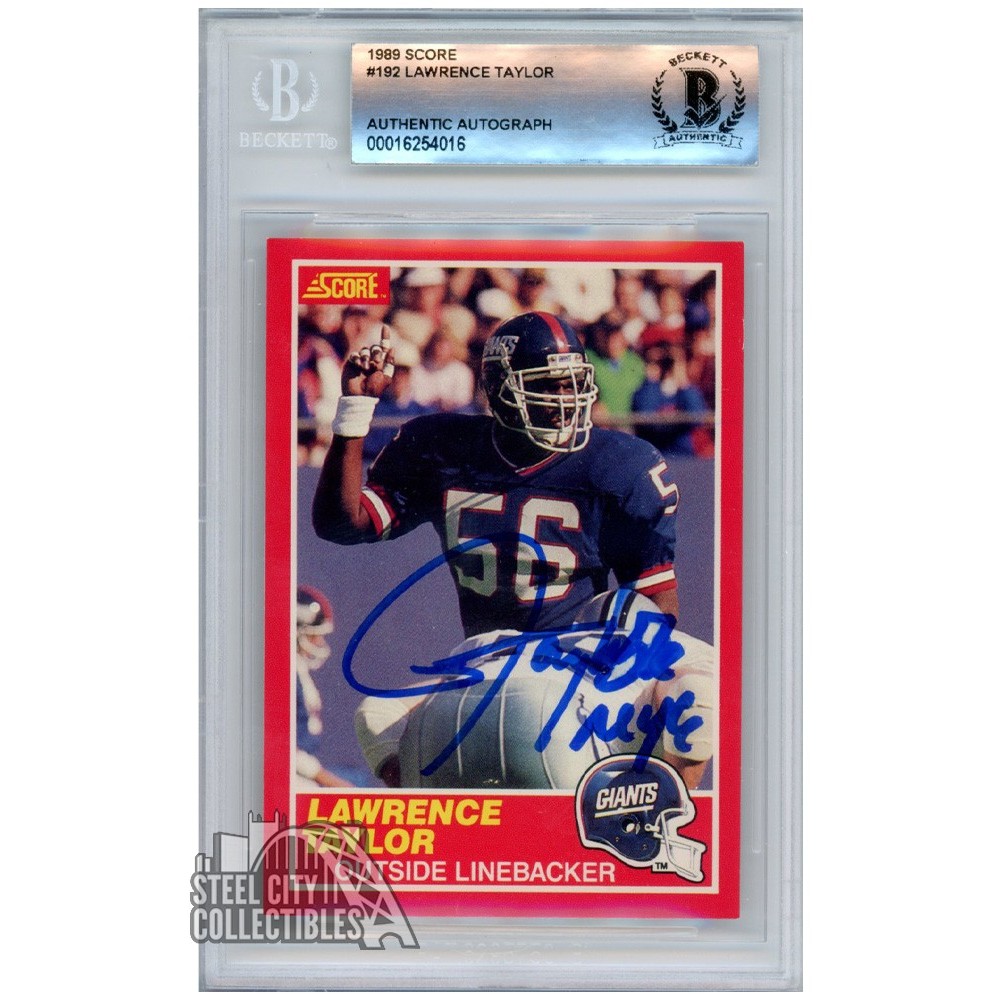 Lawrence Taylor 1989 Score Autograph Football Card #192 BAS | Steel ...