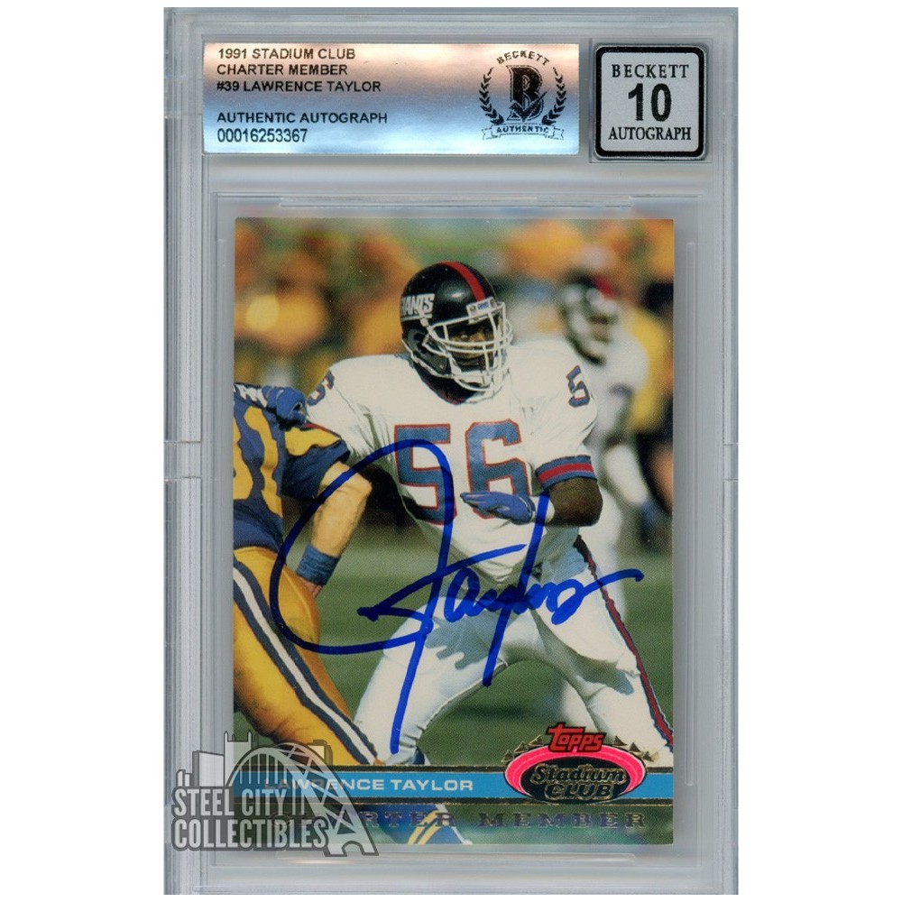 Lawrence Taylor 1991 Stadium Club Football Charter Member Autograph ...