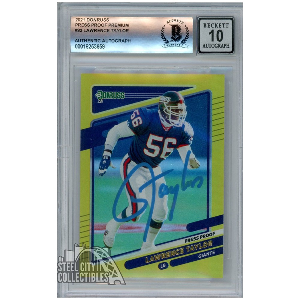 Lawrence Taylor 2021 Donruss Football Press Proof Premium Autograph ...