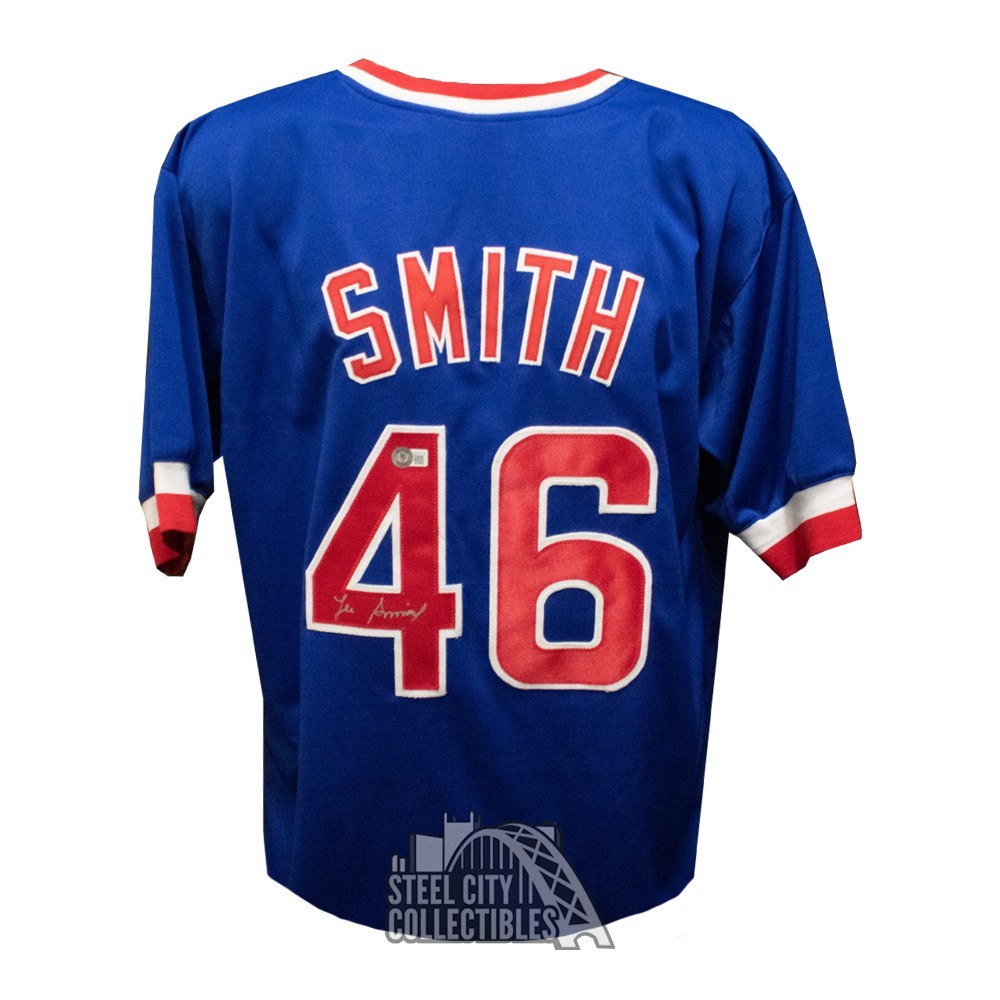 Lee Smith Autographed Chicago Custom Blue Jersey - BAS | Steel City ...