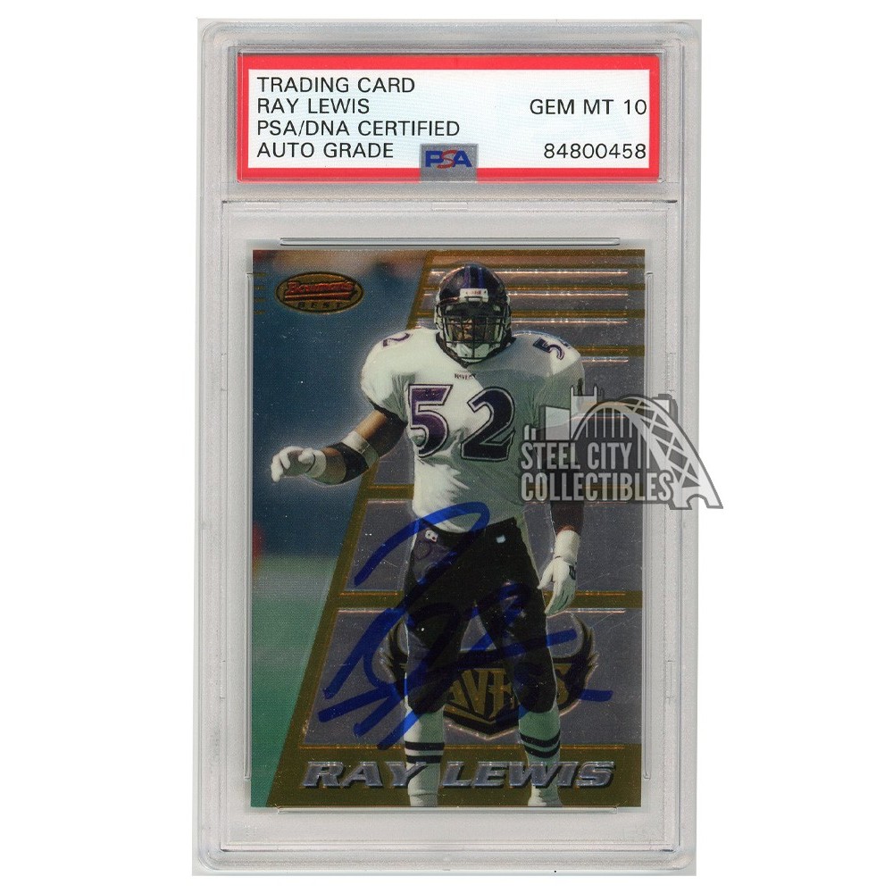 Ray Lewis 1996 Bowman's Best Autograph Rookie Card #164 PSA/DNA 10 ...