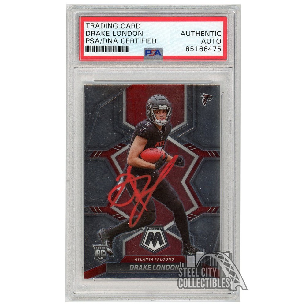 Drake London 2022 Panini Mosaic Autograph Rookie Card #312 PSA/DNA (Red ...