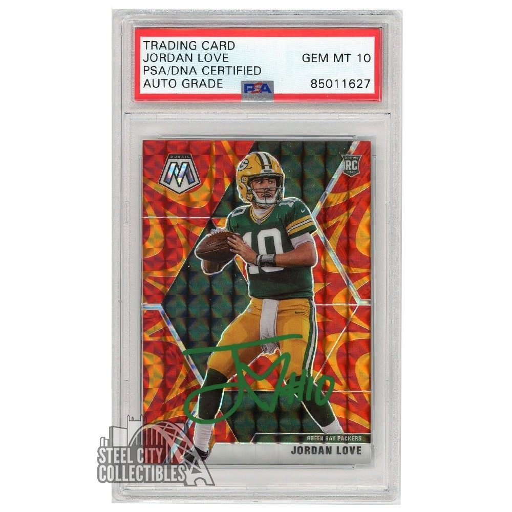 Jordan Love 2020 Panini Mosaic Reactive Orange Autograph RC Card #211 ...