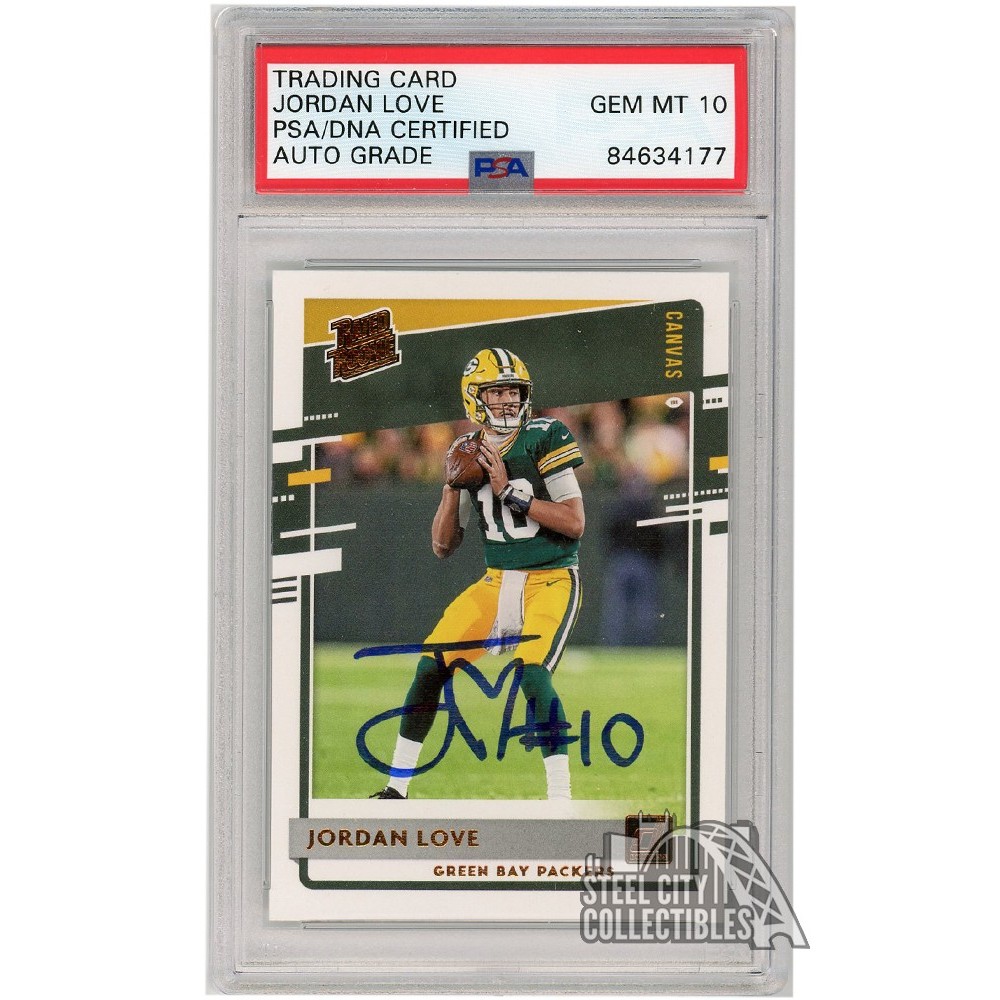 Jordan Love 2020 Panini Donruss Canvas Autograph RC Card #304 PSA/DNA ...