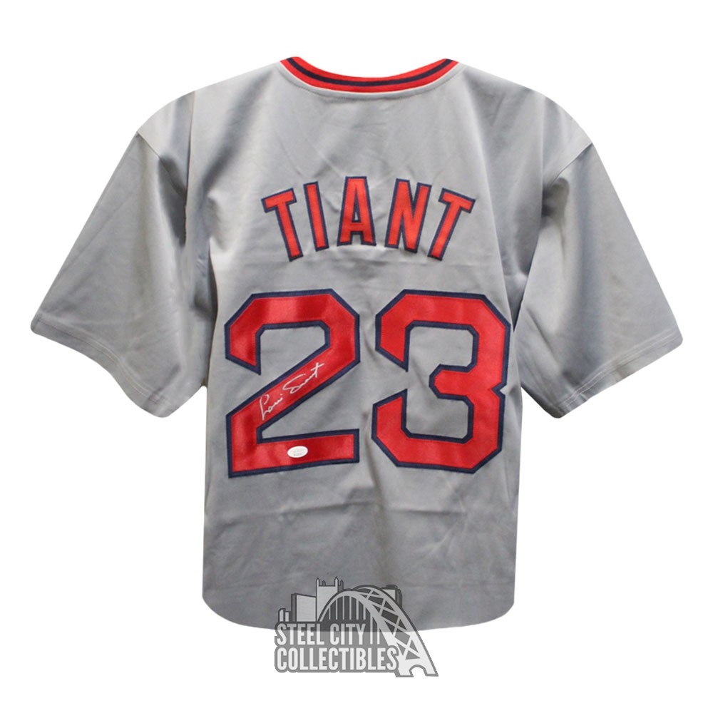 Luis Tiant Autographed Boston Custom Gray Baseball Jersey - JSA | Steel ...
