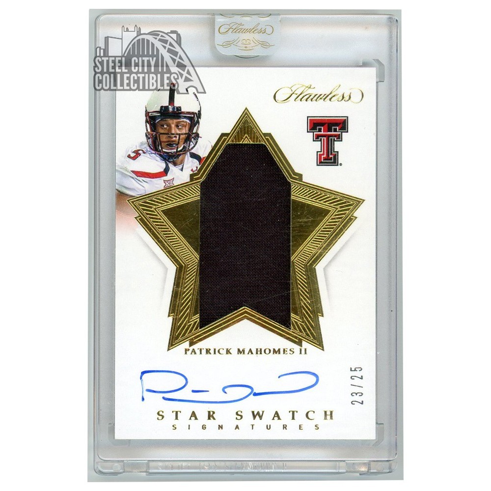 Patrick Mahomes 2020 Panini Flawless Collegiate Star Swatch Signatures ...