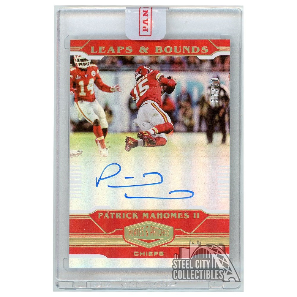 Patrick Mahomes 2020 Panini Plates & Patches Leaps & Bounds Autograph ...