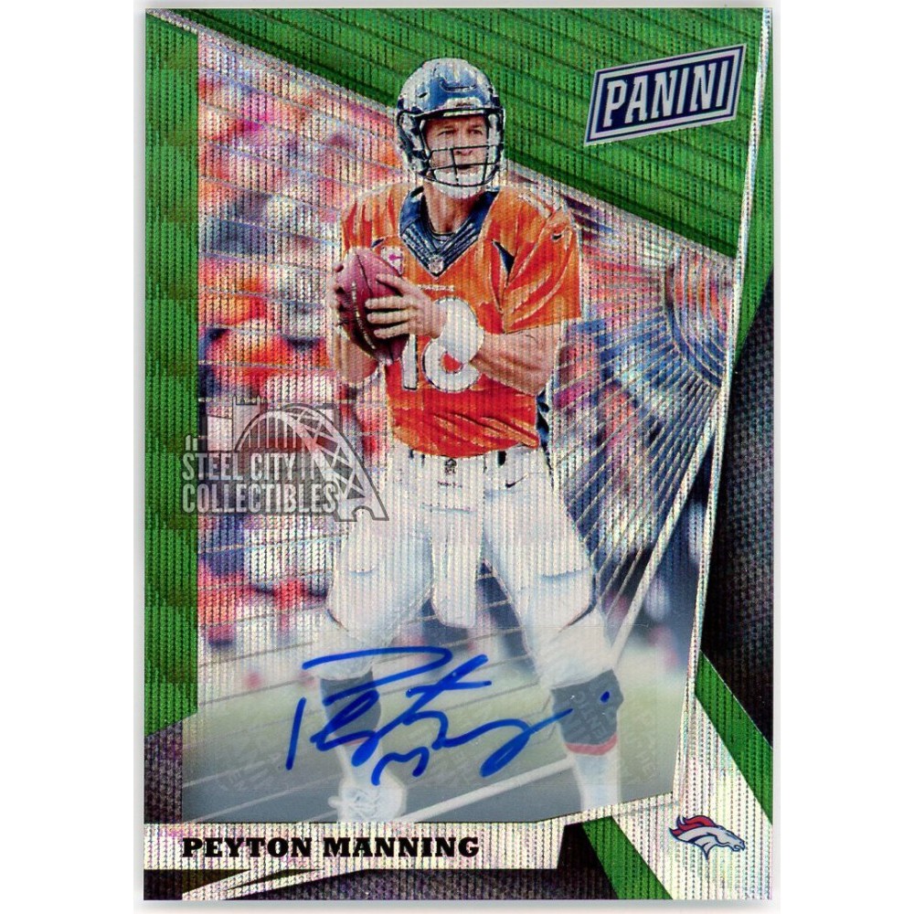 Peyton Manning 2018 Panini The National VIP Green Wave Autograph Card ...