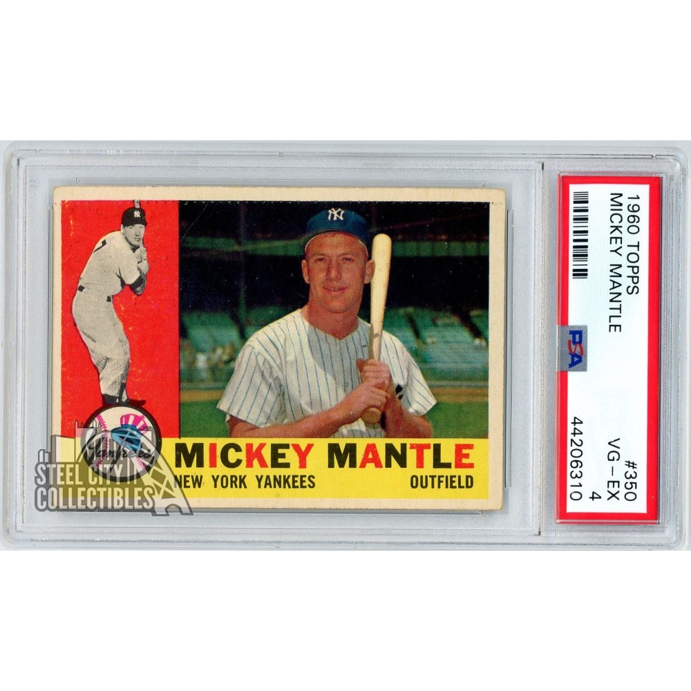 Mickey Mantle 1960 Topps Card #350 PSA 4 VG-EX (310) | Steel City ...