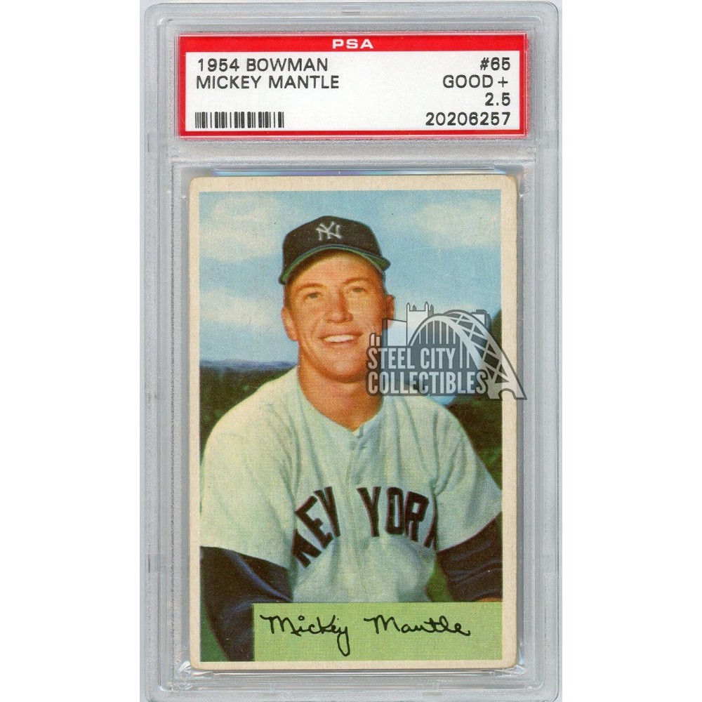 Mickey Mantle 1954 Bowman Baseball Card #65 PSA 2.5 | Steel City ...