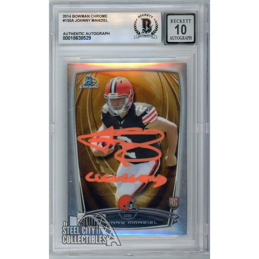 Johnny Manziel 2014 Bowman Chrome Rookie Autograph "Cleveland" Card ...
