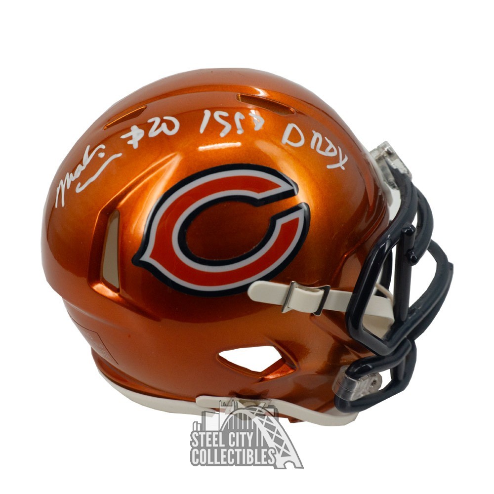 Mark Carrier Autographed Chicago Bears 1990 DROY Flash Mini Football ...