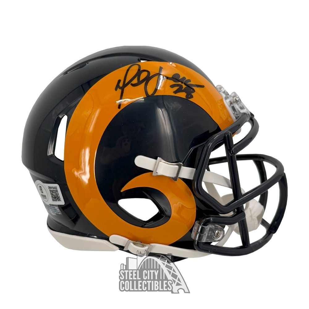 Marshall Faulk Autographed St. Louis Rams Throwback 81-99 Mini Football ...