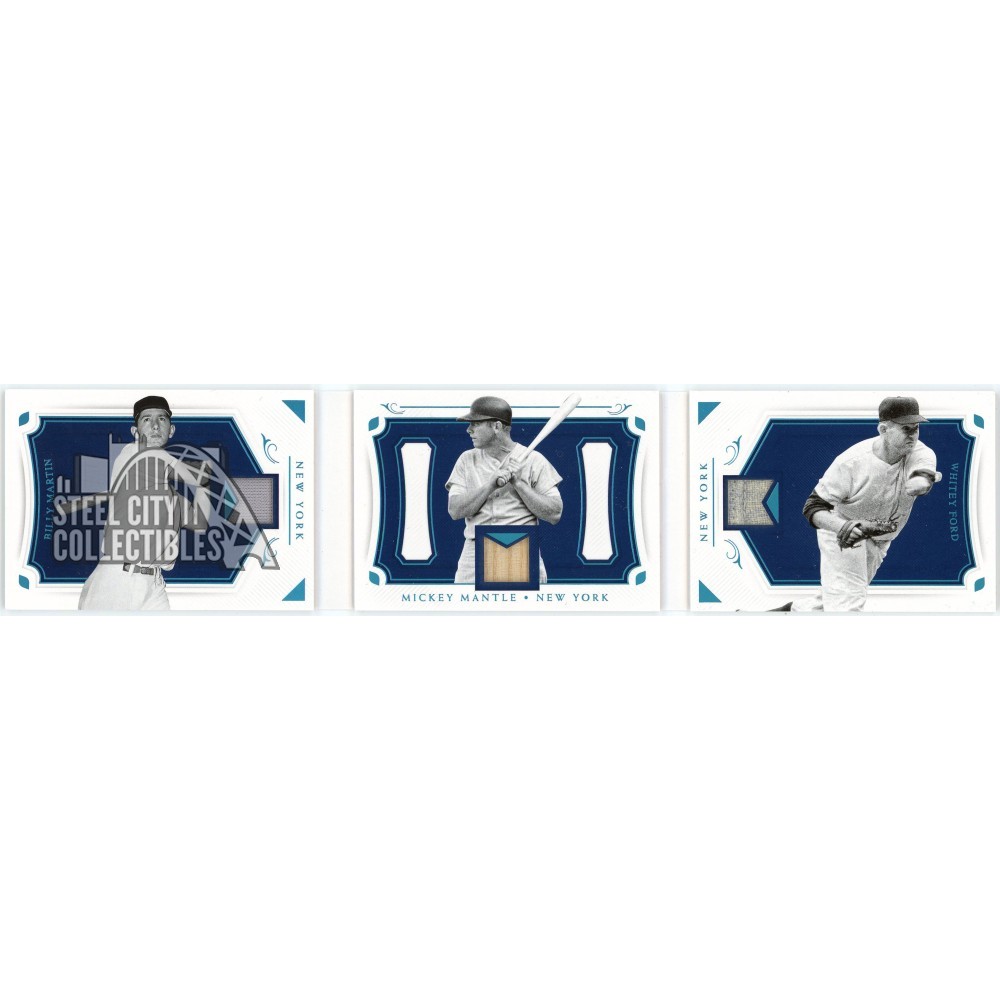 Mickey Mantle Billy Martin Whitey Ford 2018 Panini National Treasures ...