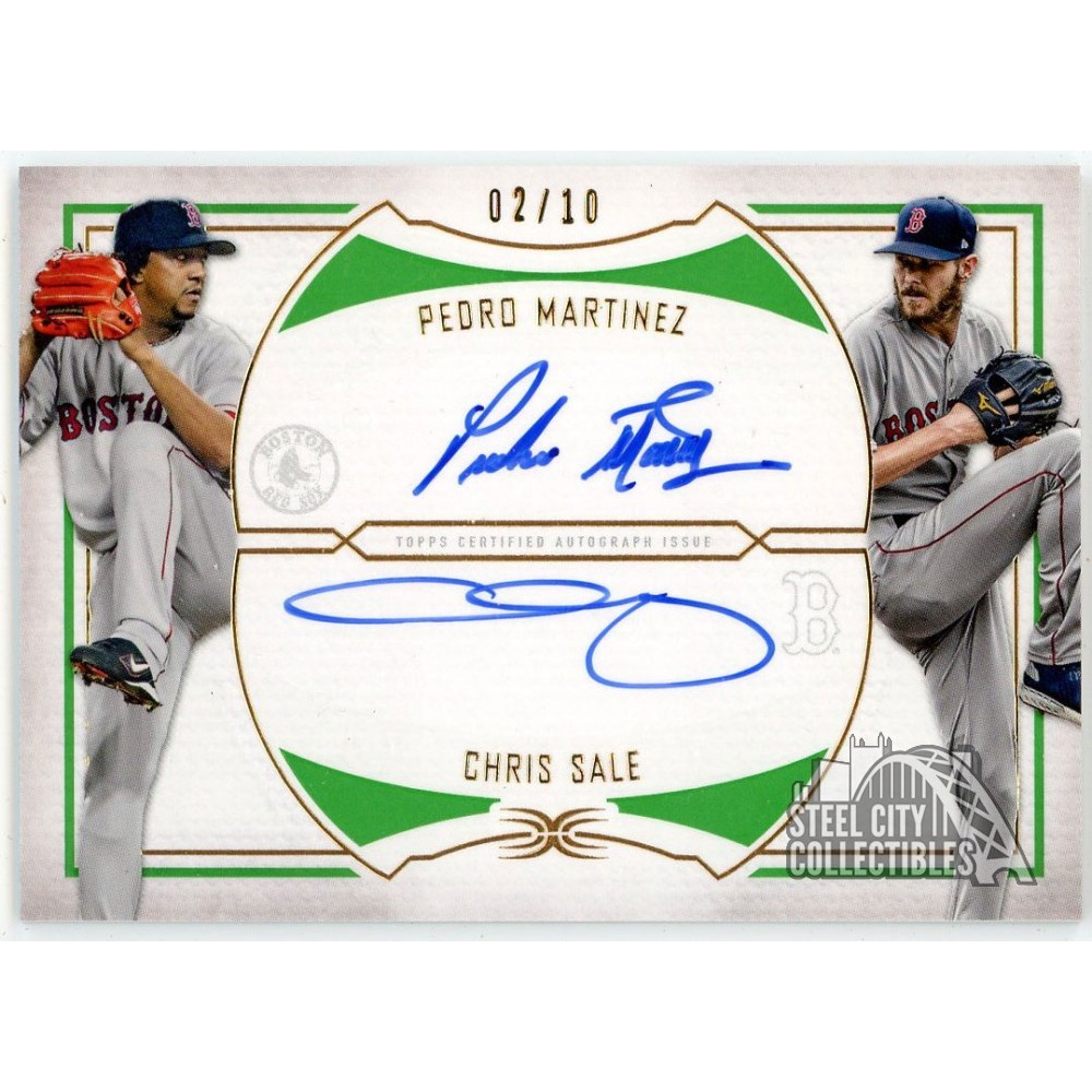 Pedro Martinez Chris Sale 2019 Topps Definitive Green Dual Autograph ...