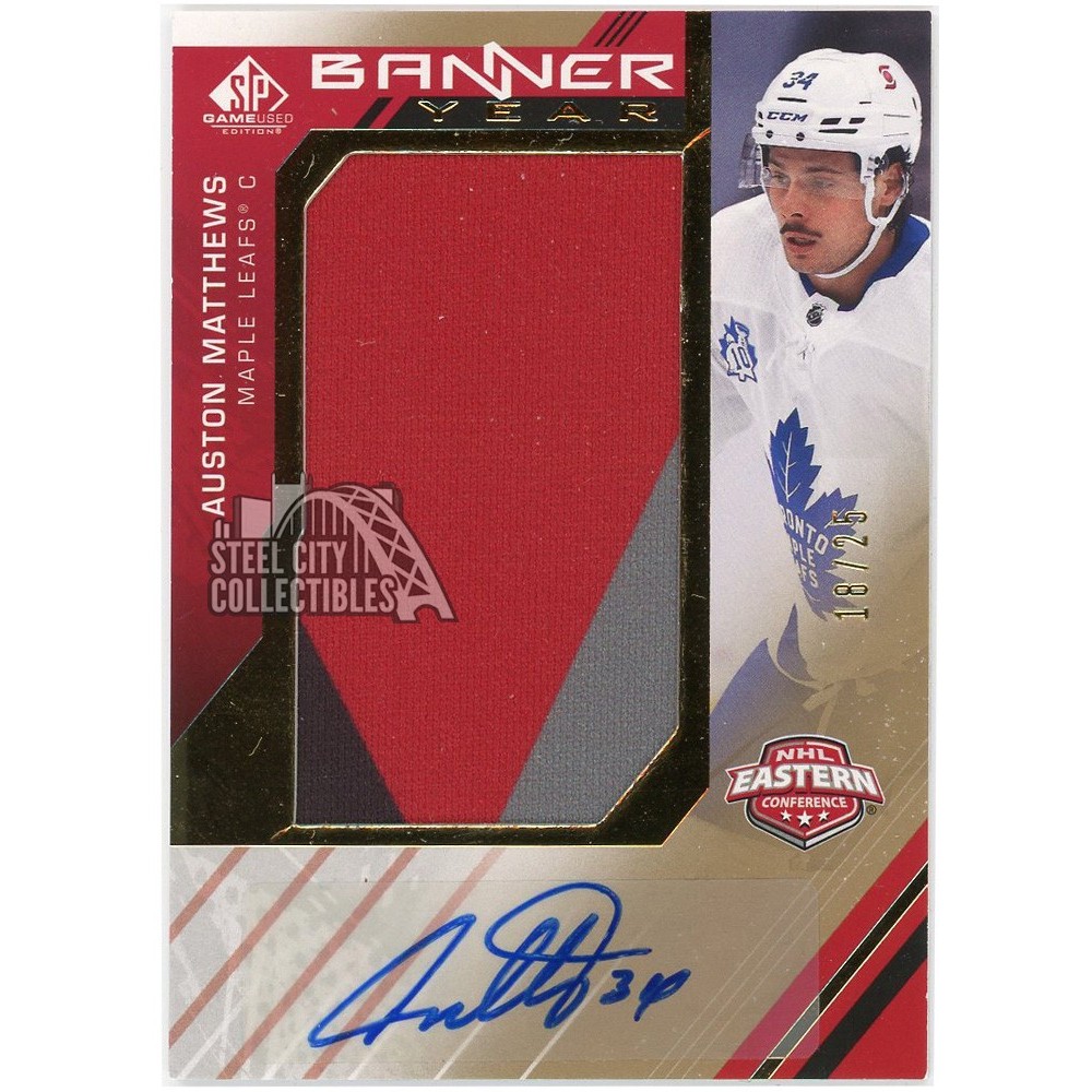 Auston Matthews 2021-22 SP Game Used Banner Year Autograph 18/25 (Edge ...