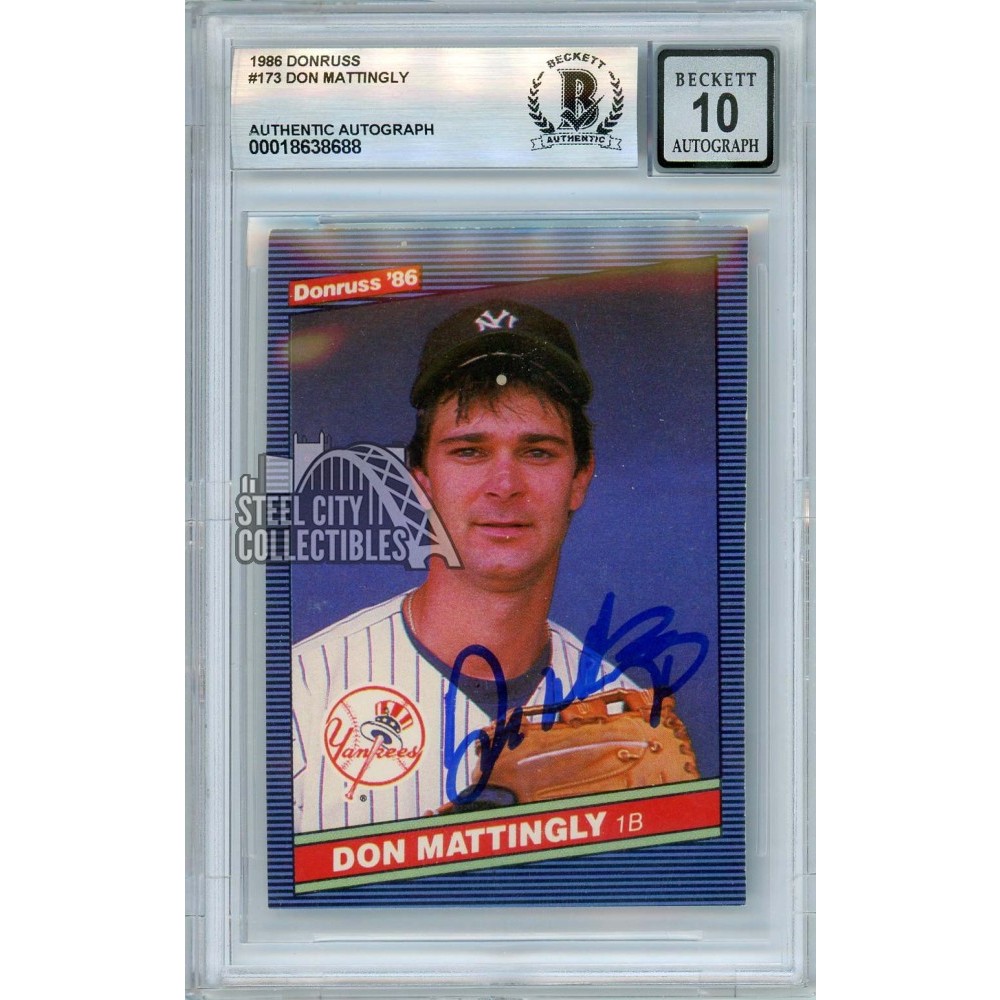 Don Mattingly 1986 Donruss Autograph Card #173 BAS 10 | Steel City ...