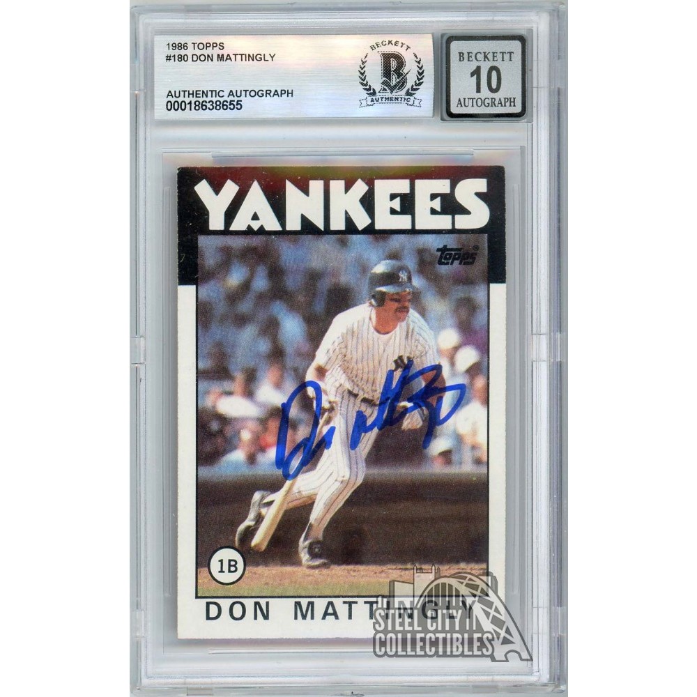 Don Mattingly 1986 Topps Autograph Card #180 BAS 10 | Steel City ...