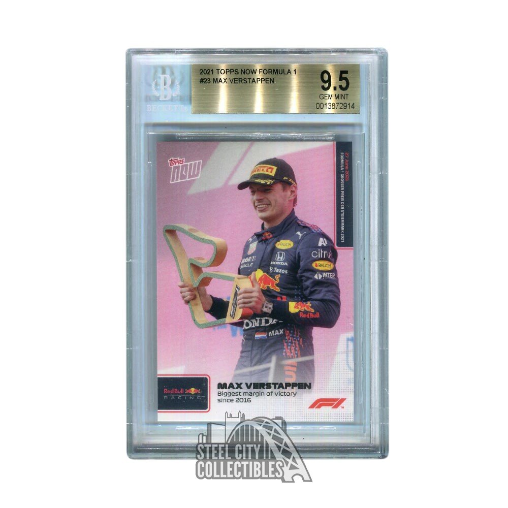 Max Verstappen 2021 Topps Now Formula 1 F1 Racing Card #023 BGS 9.5 Gem ...