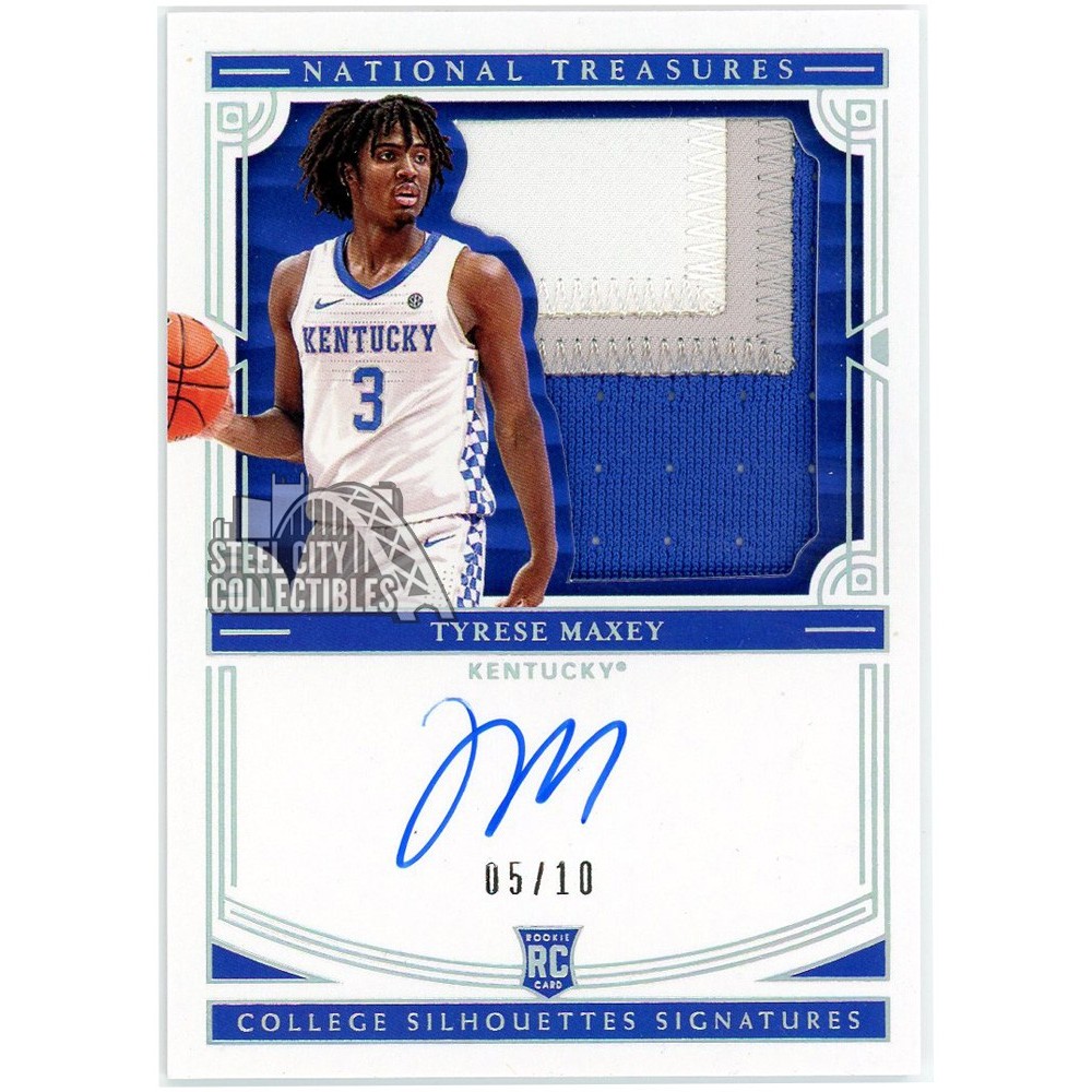 Tyrese Maxey 2020-21 Panini National Treasures Collegiate Silhouette Rookie Patch Autograph Card ...