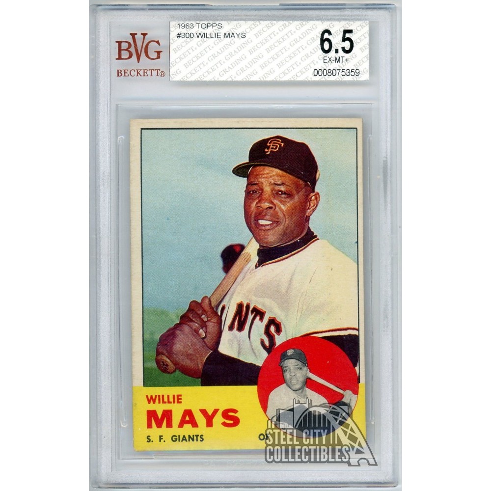 Willie Mays 1963 Topps Card #300 BVG 6.5 EX-MT+ | Steel City Collectibles
