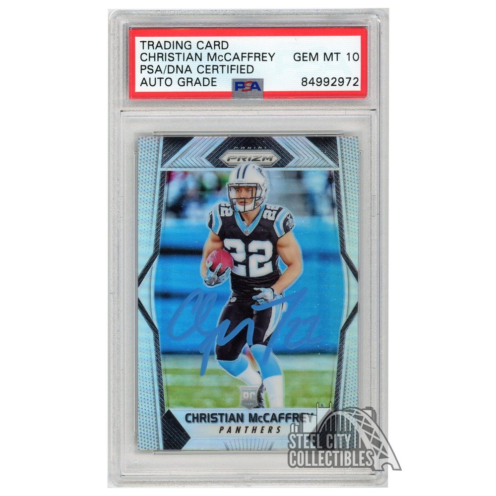 Christian McCaffrey 2017 Panini Prizm Autograph Rookie Card #249 PSA ...