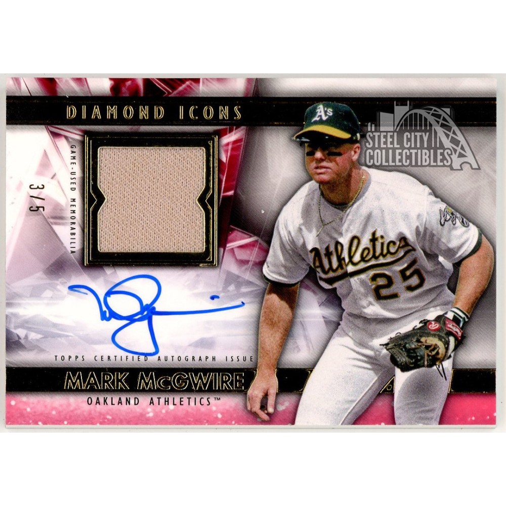 Mark McGwire 2019 Topps Diamond Icons Red Patch Autograph Card #SPA-MM ...