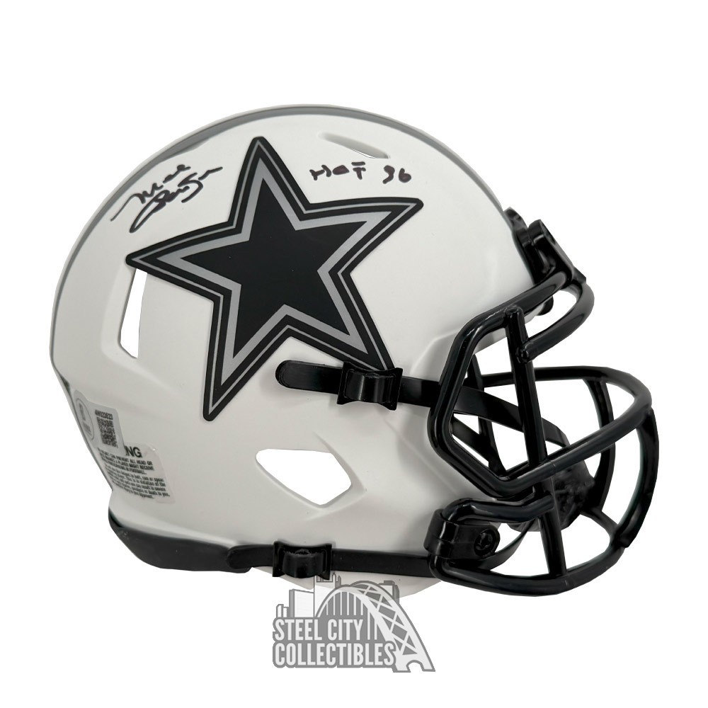 Mel Renfro HOF 96 Autographed Dallas Cowboys Lunar Eclipse Mini Football Helmet - BAS | Steel ...