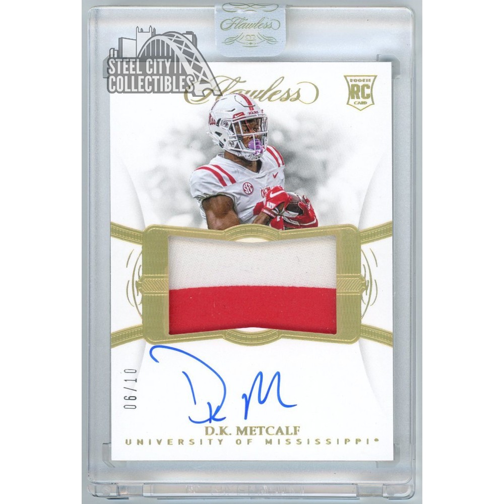 DK Metcalf 2019 Panini Flawless Collegiate Gold Rookie Patch Auto Card ...