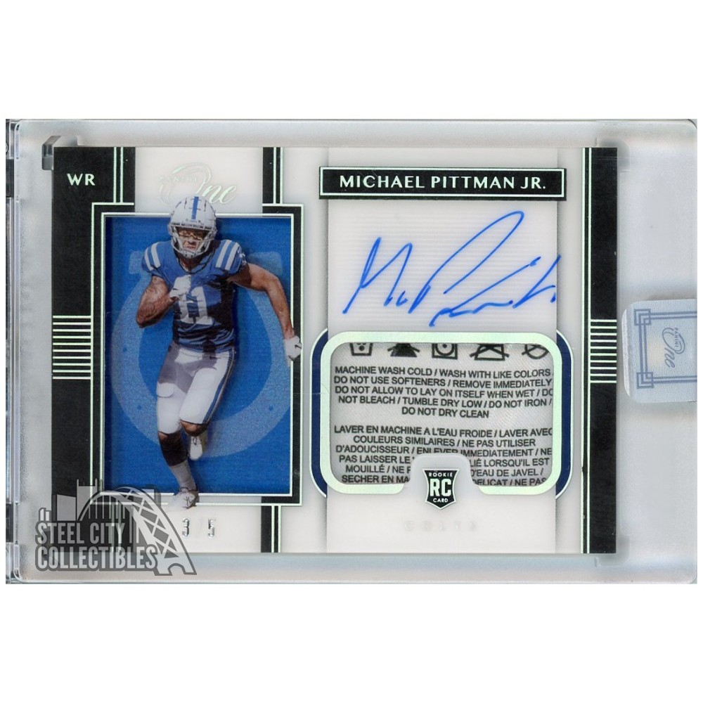 Michael Pittman Jr 2020 Panini One Autograph Laundry Tag Patch Rookie ...