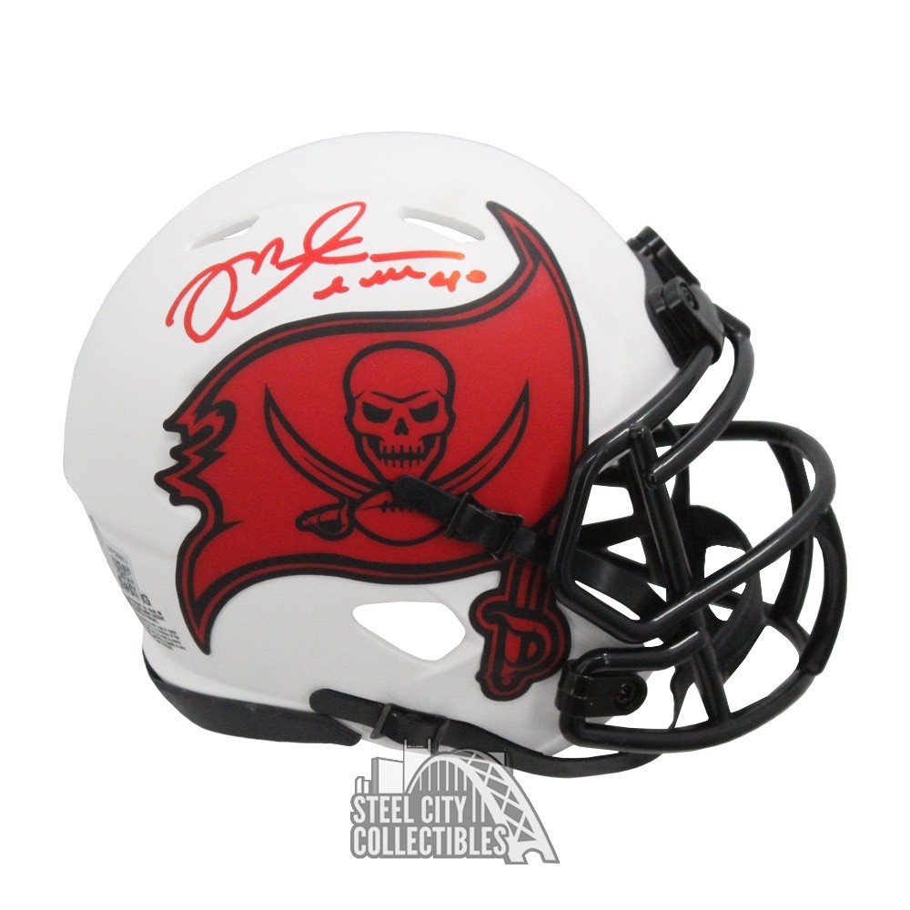 Mike Alstott Autographed Tampa Bay Lunar Eclipse Mini Football Helmet ...
