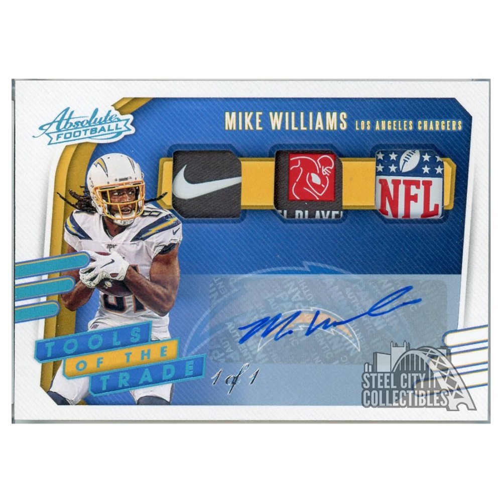 Mike Williams 2020 Panini Absolute Tools of the Trade Autograph Triple ...