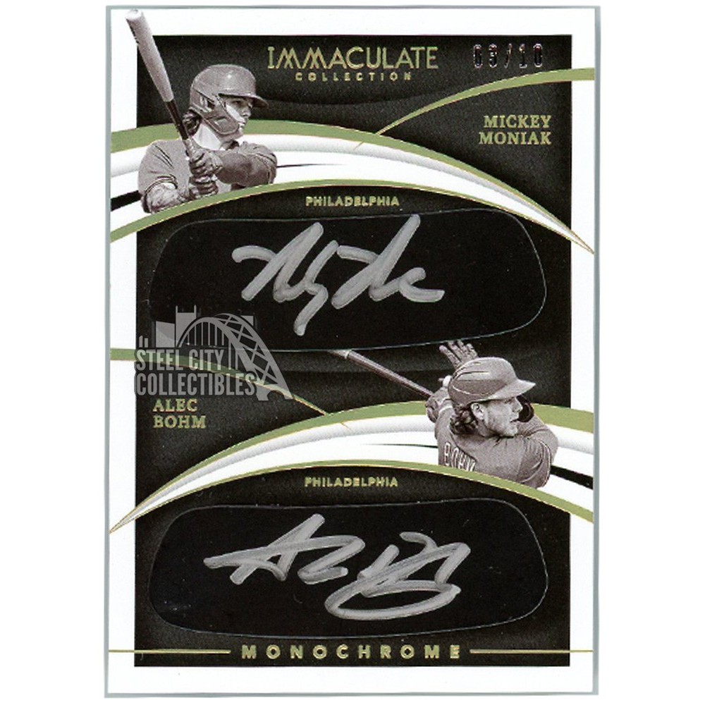 Alec Bohm Mickey Moniak 2021 Panini Immaculate Monochrome Dual Rookie ...