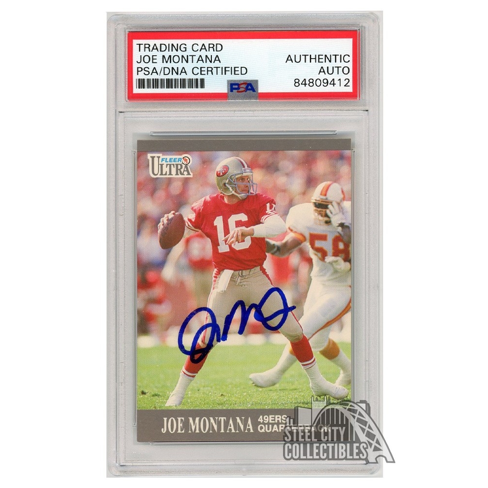Joe Montana 1991 Fleer Ultra Autograph Card #251 PSA/DNA | Steel City ...