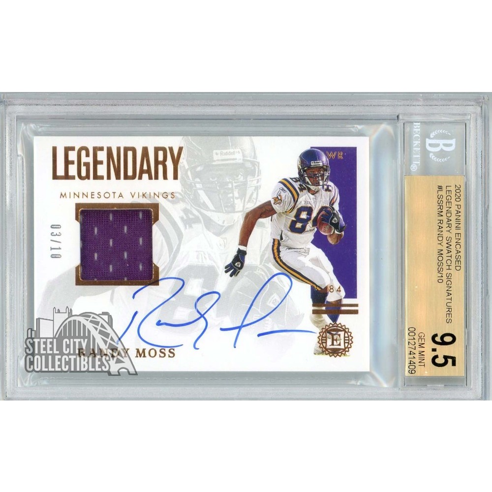 Randy Moss 2020 Panini Encased Legendary Jersey Autograph Card #LSS-RM ...