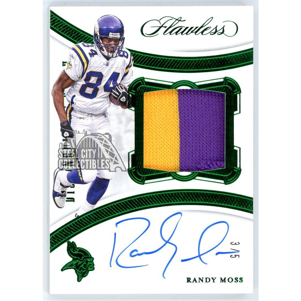 Randy Moss 2020 Panini Flawless Distinguished Emerald Patch Autograph ...