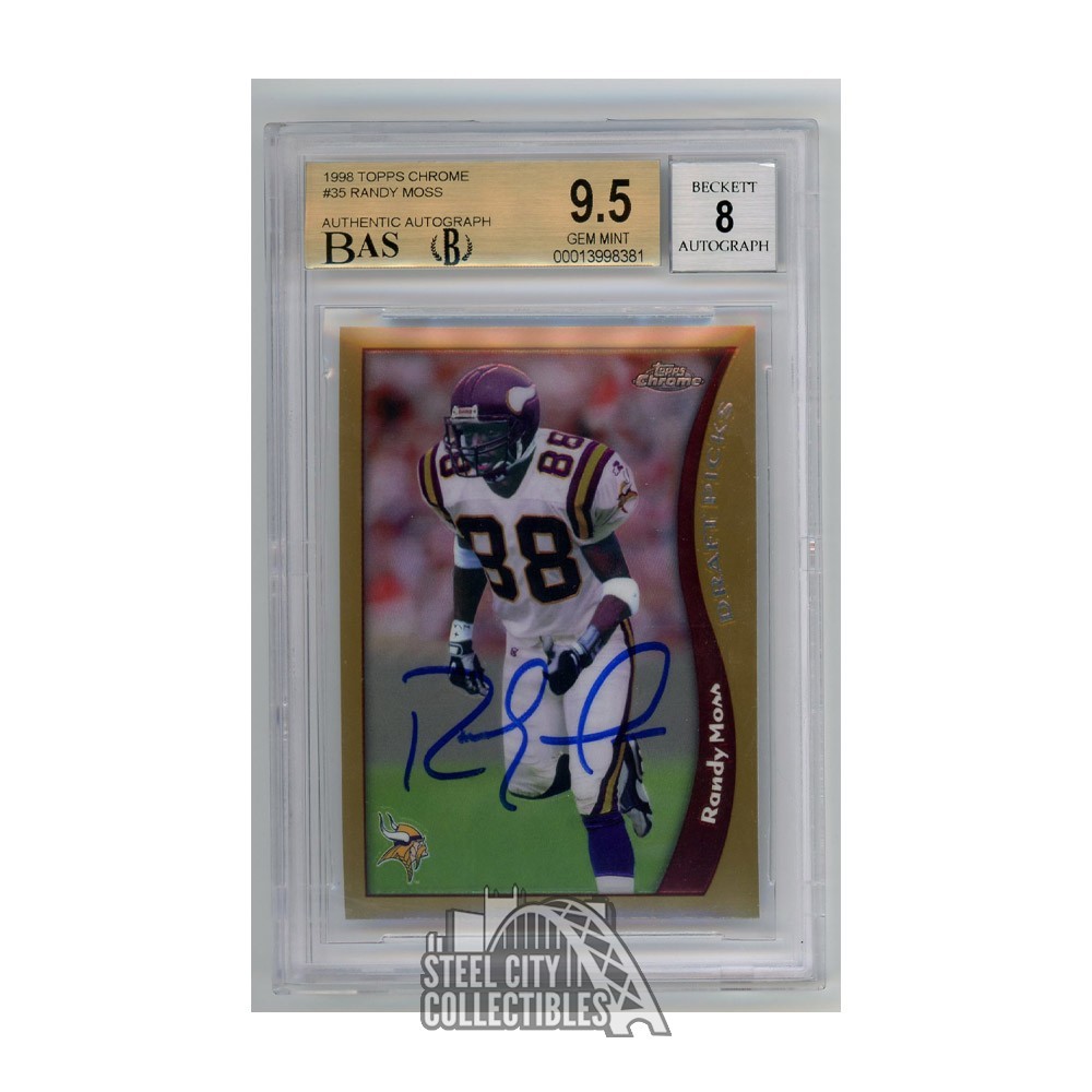 Randy Moss 1998 Topps Chrome Autograph Rookie Card #35 BGS 9.5 BAS 8 ...