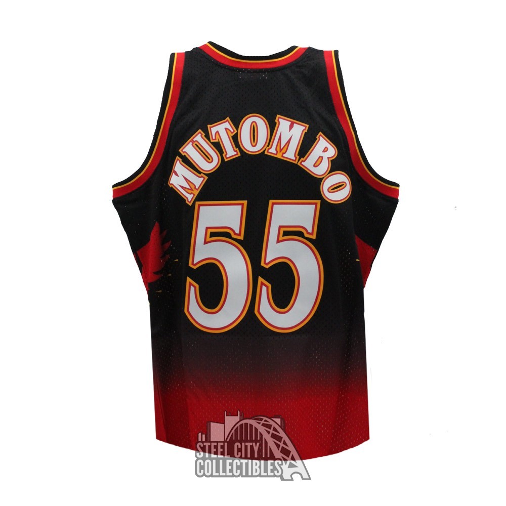 Dikembe Mutombo Atlanta Mitchell & Ness Black Basketball Jersey (Large ...