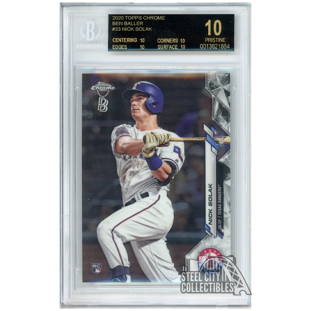 Nick Solak 2020 Topps Chrome Ben Baller Rookie Card #33 BGS 10 Pristine ...