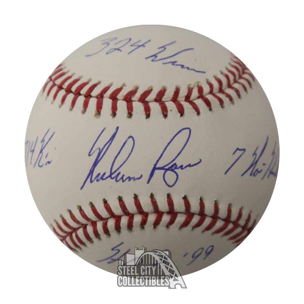 Nolan Ryan Autographed 4 Inscriptions Official MLB Baseball - BAS ...
