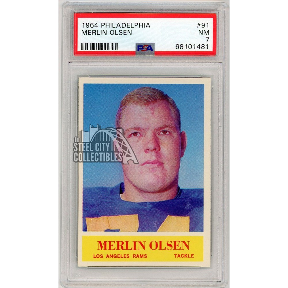 Merlin Olsen 1964 Philadelphia Football Rookie Card #91 PSA 7 | Steel ...