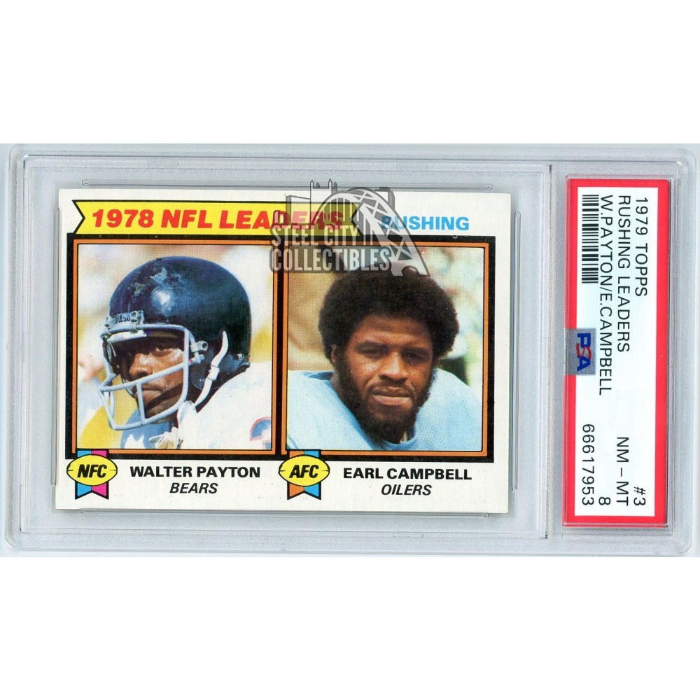 Walter Payton & Earl Campbell 1979 Topps NFL Rushing Leaders Card #3 ...