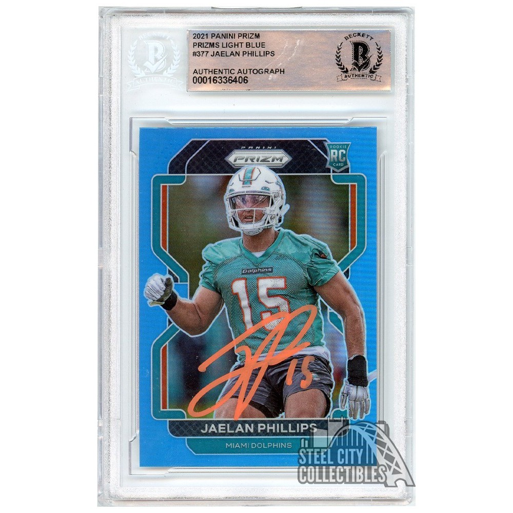 Jaelan Phillips 2021 Panini Prizm Light Blue Autograph Rookie Card #377 ...