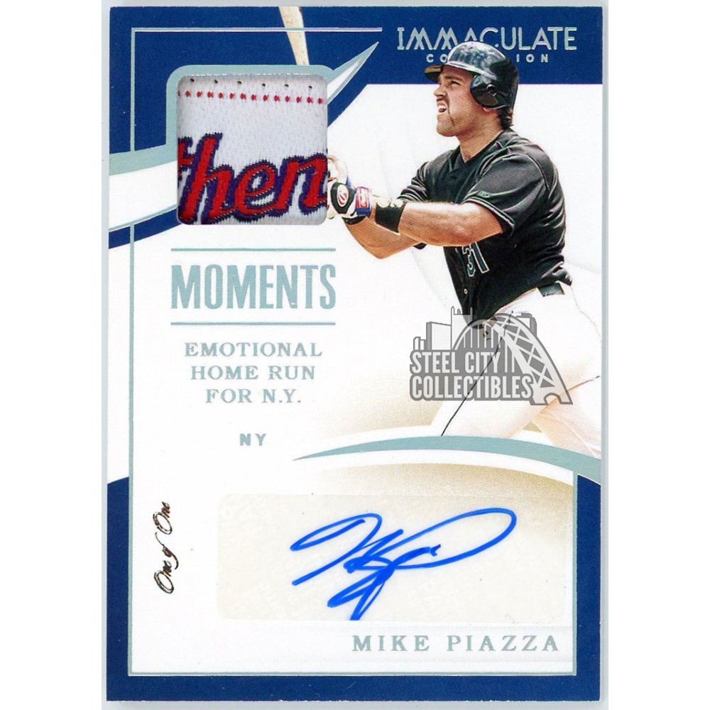 Mike Piazza 2020 Panini Immaculate Moments Tag Patch Autograph Card #M ...