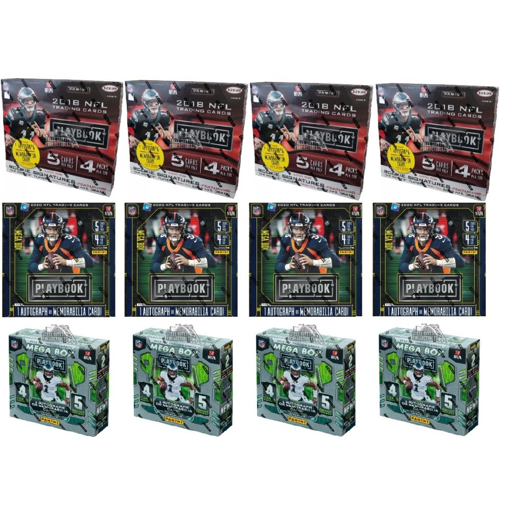 2018, 2020, 2022 Panini Playbook Football 12 Mega Box Mixer Random ...