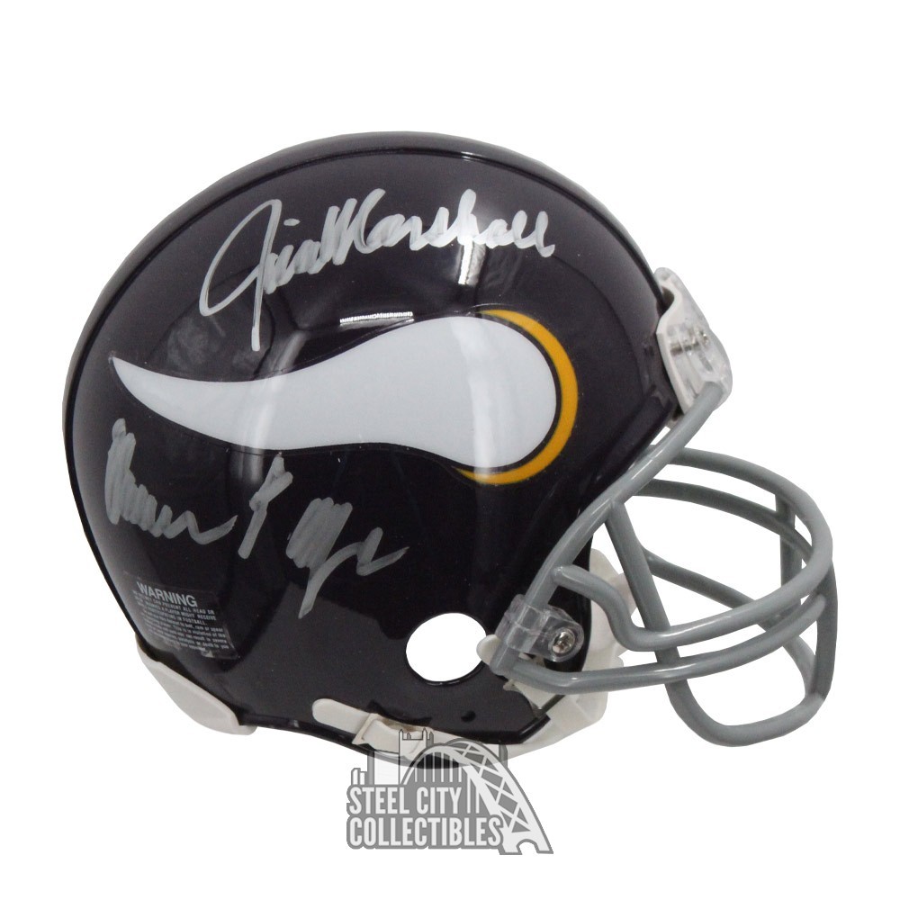 Purple People Eaters Autographed Vikings Throwback Mini Football Helmet ...