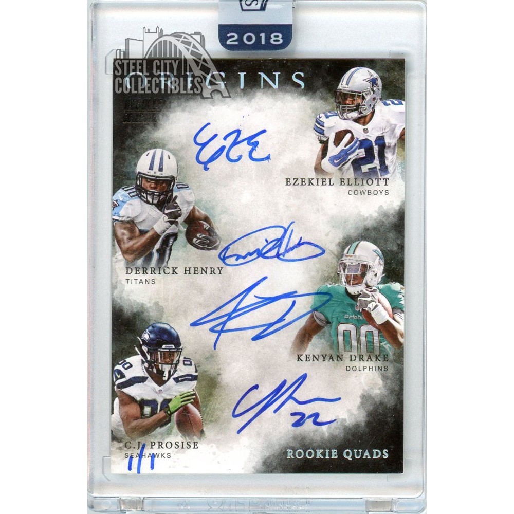 Elliott Henry Drake Prosise 2018 Panini Honors 2016 Origins Quad Rookie ...