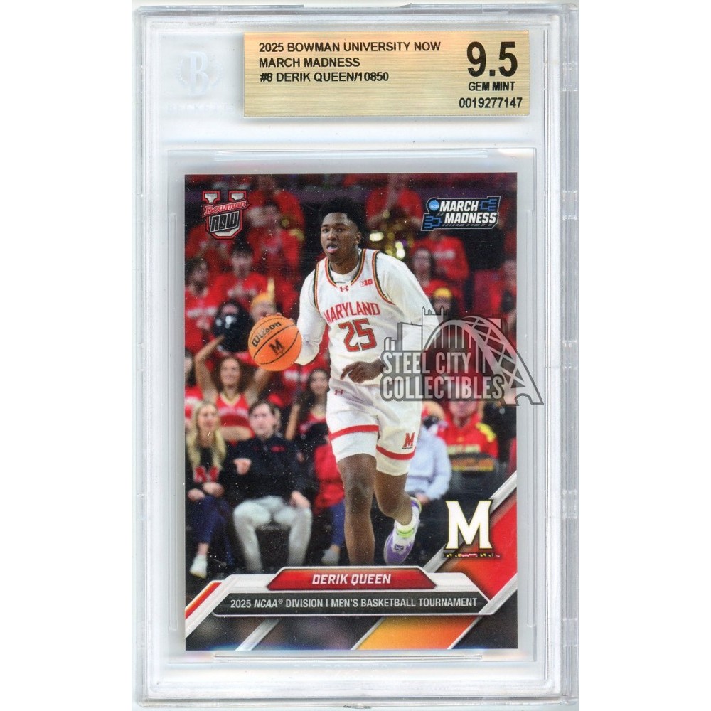 Derik Queen 2025 Bowman U Now March Madness Card #8 BGS 9.5 | Steel ...
